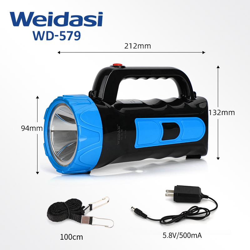 Portable LED Rechargeable Searchlights Powerful Emergency Flashlight ...