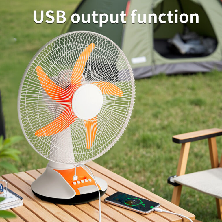16 Inch 3-Speed 6V Lead-acid Battery AC/DC Solar Fan Rechargeable 5 ...